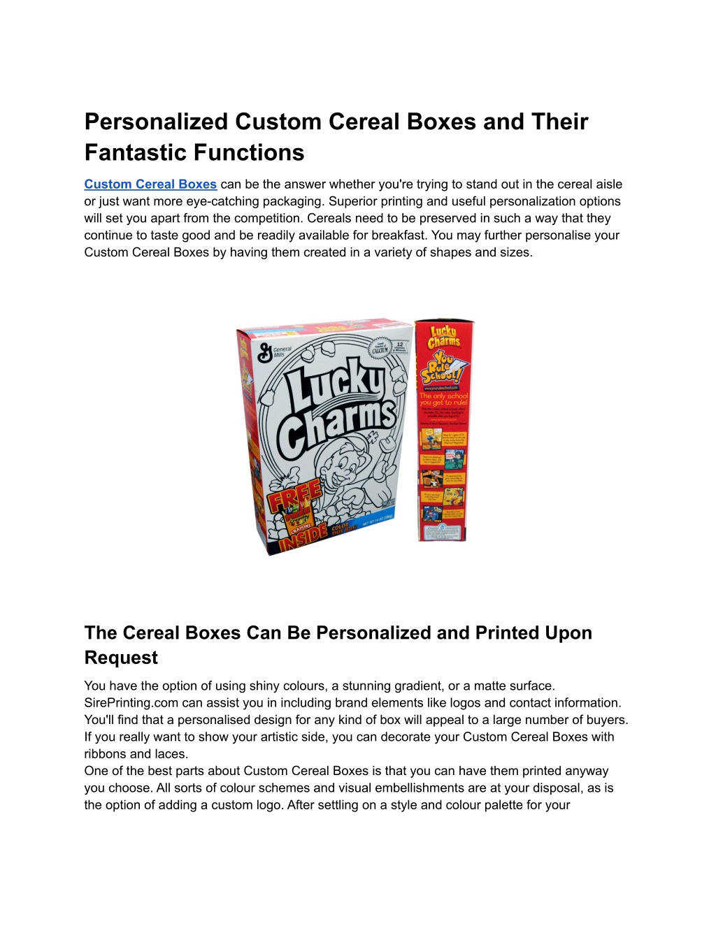 PPT - Personalized Custom Cereal Boxes and Their Fantastic Functions ...