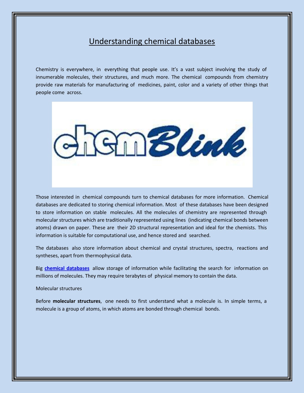 PPT - Understanding chemical databases PowerPoint Presentation, free ...