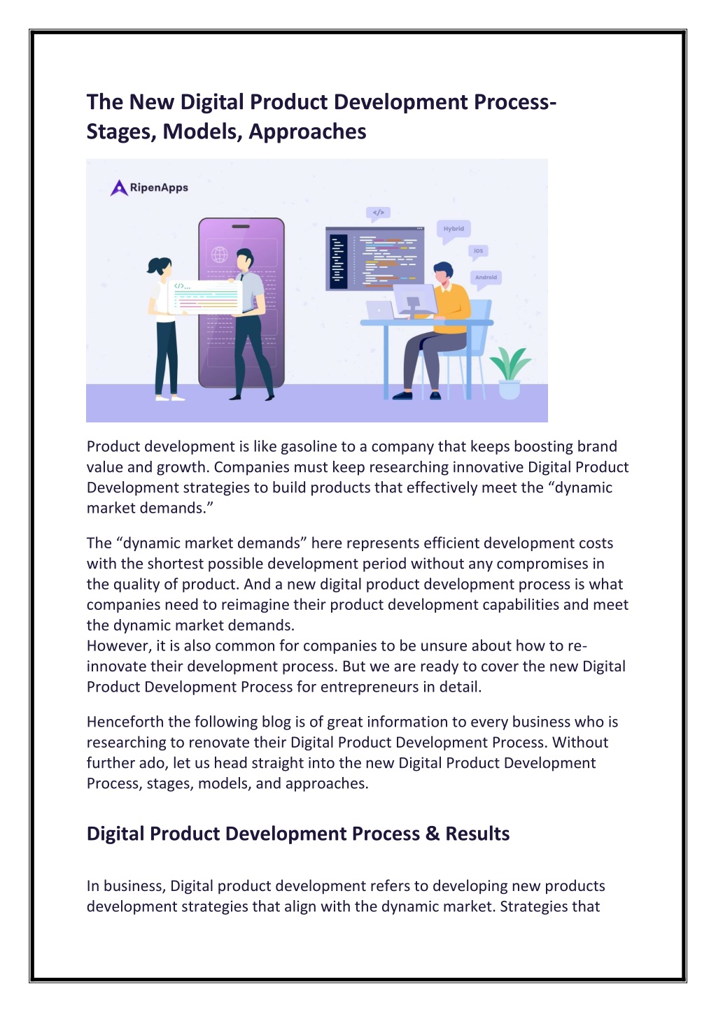 PPT - The New Digital Product Development Process- Stages, Models ...