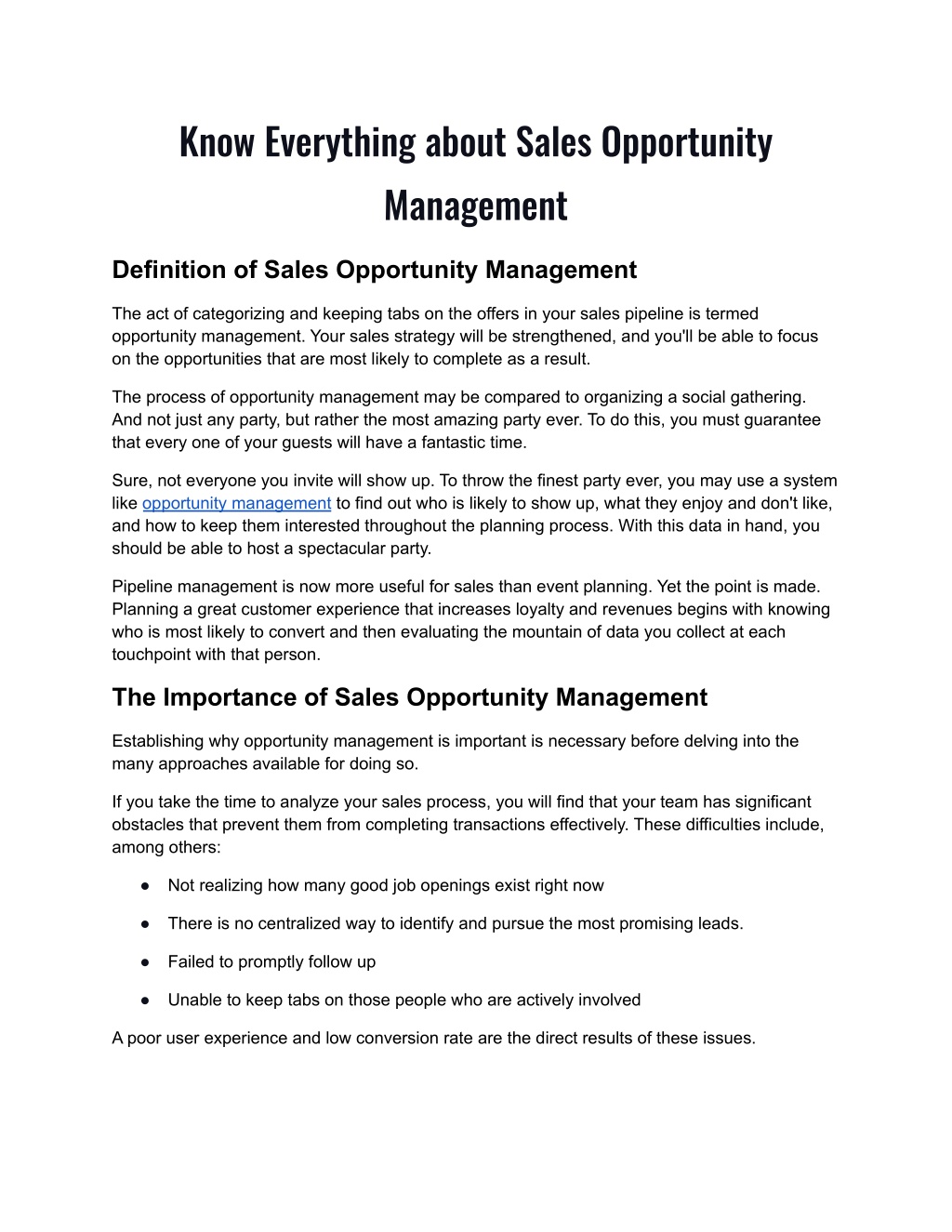 PPT - Know everything about Sales Opportunity Management. PowerPoint ...