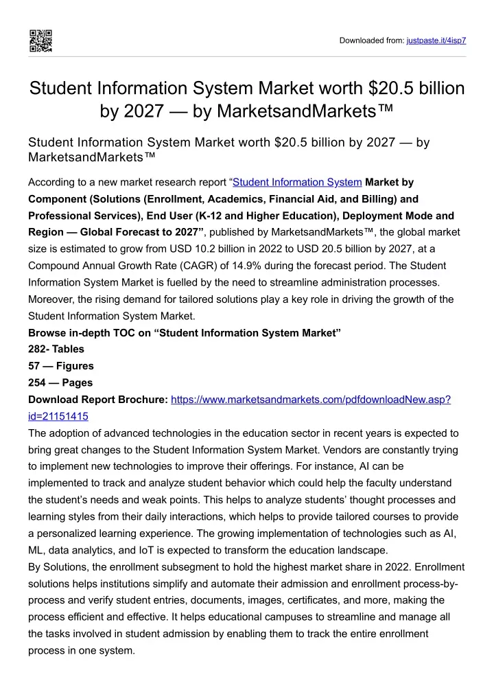PPT - Student Information System Market worth $20.5 billion by 2027 ...
