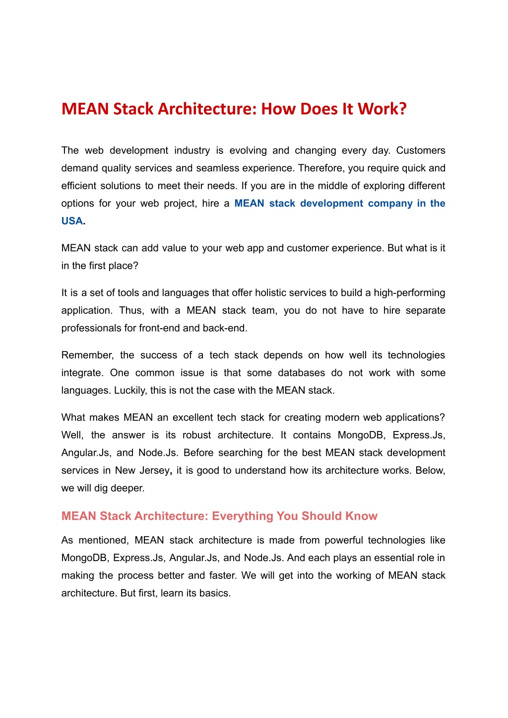 PPT - MEAN Stack Architecture: How Does It Work? PowerPoint ...