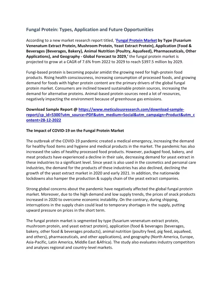 PPT - Fungal Protein Market PowerPoint Presentation, free download - ID ...