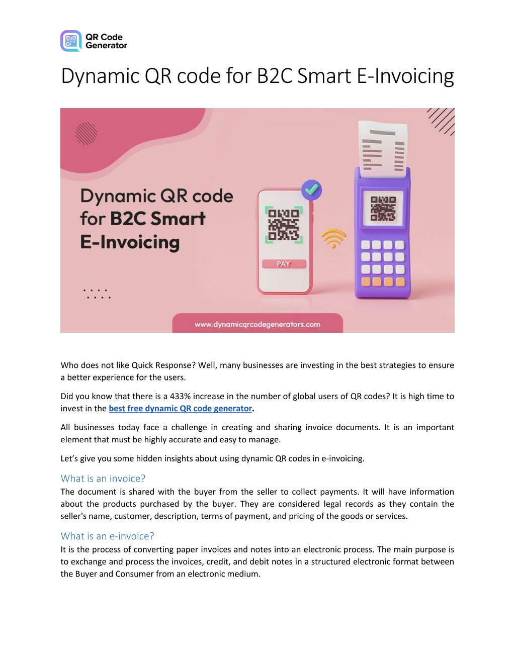 PPT - Dynamic QR code for B2C Smart E-Invoicing PowerPoint Presentation ...