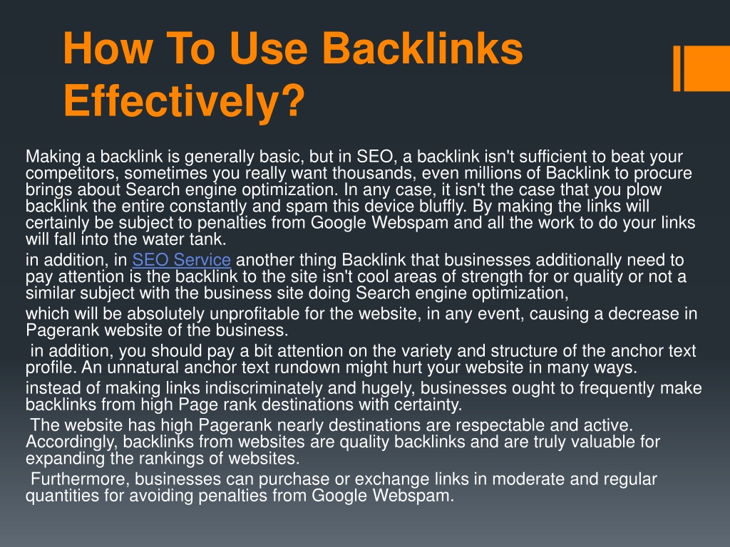 PPT - How To Use Backlinks Effectively PowerPoint Presentation, free ...