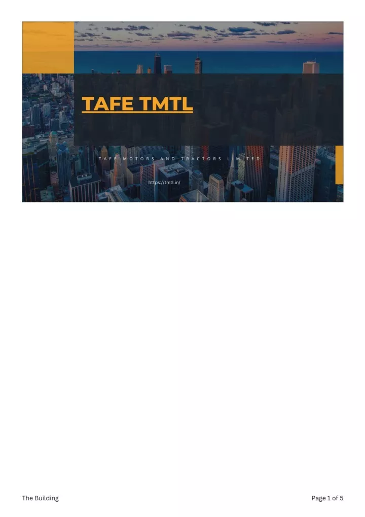 PPT - TMTL | TAFE Motors and Tractors Limited | Eicher Tractors | Eicher Silent Genset ...