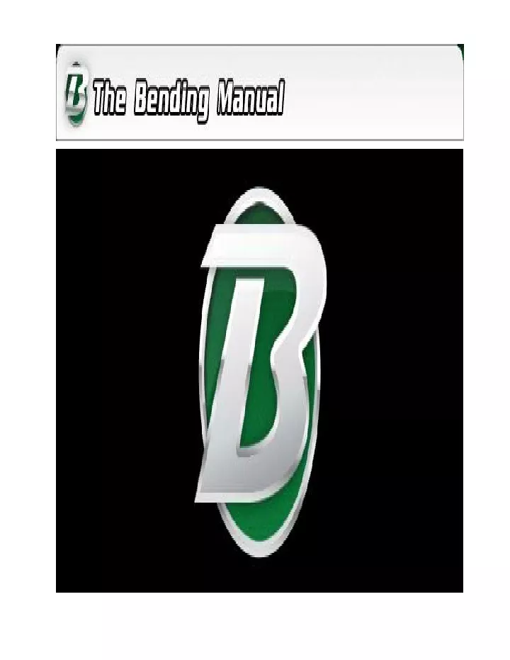 PPT - The Bending Manual™ Free eBook PDF Download PowerPoint Presentation - ID:11861700