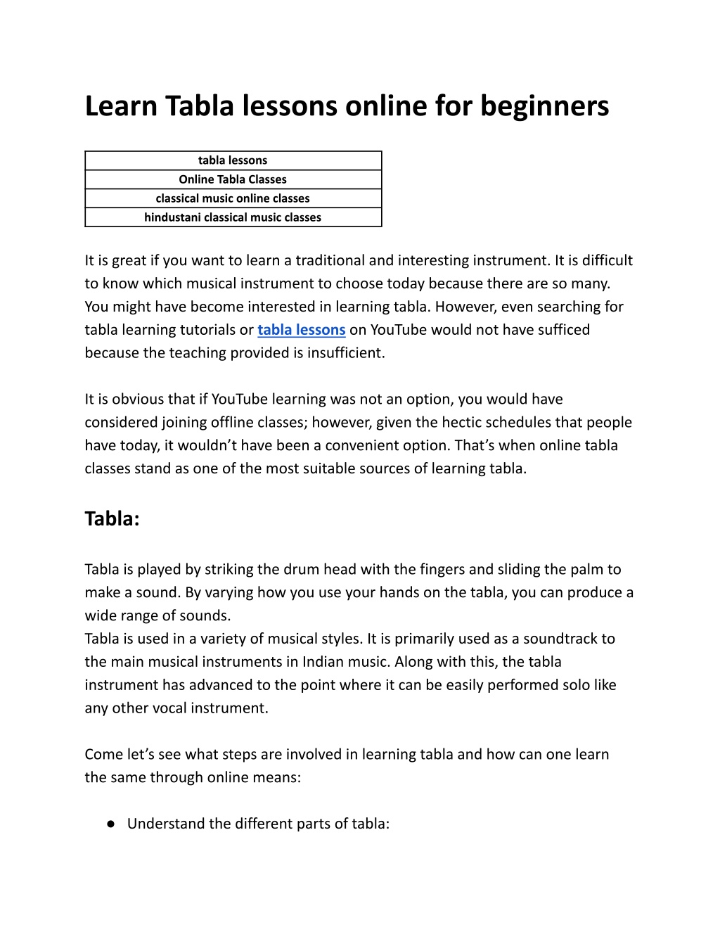 PPT - Learn Tabla lessons online for beginners PowerPoint Presentation - ID:11861803