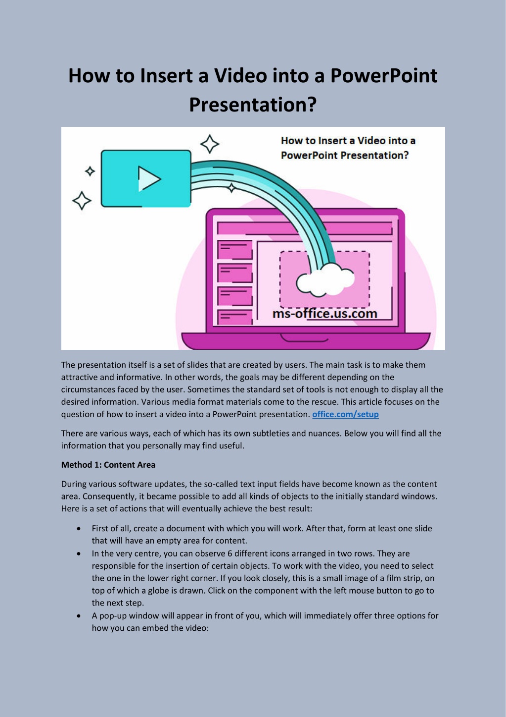 PPT - How to insert a video into a PowerPoint presentation PowerPoint ...