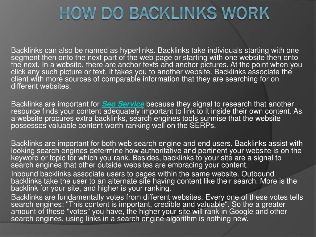 PPT - How Do Backlinks Work PowerPoint Presentation, free download - ID ...