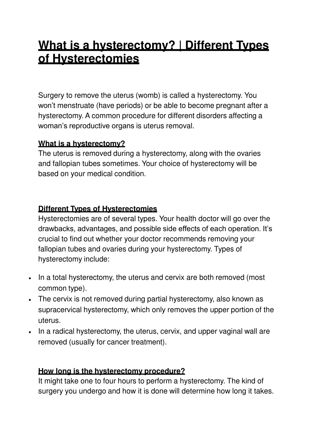 PPT - What is a hysterectomy? | Different Types of Hysterectomies ...
