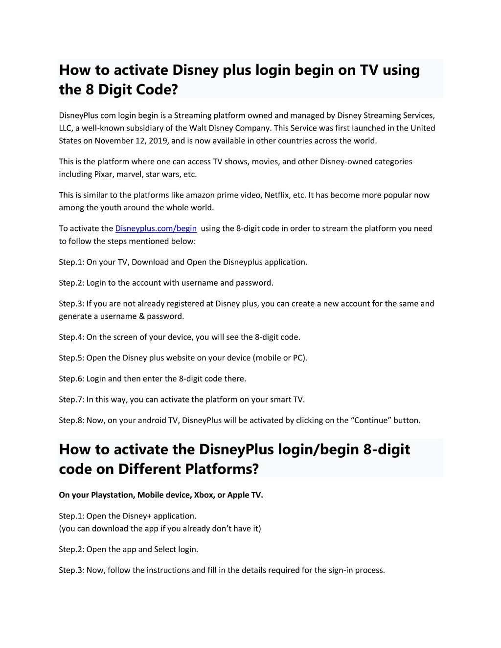 PPT - How to activate Disney plus login begin on TV using the 8 Digit ...
