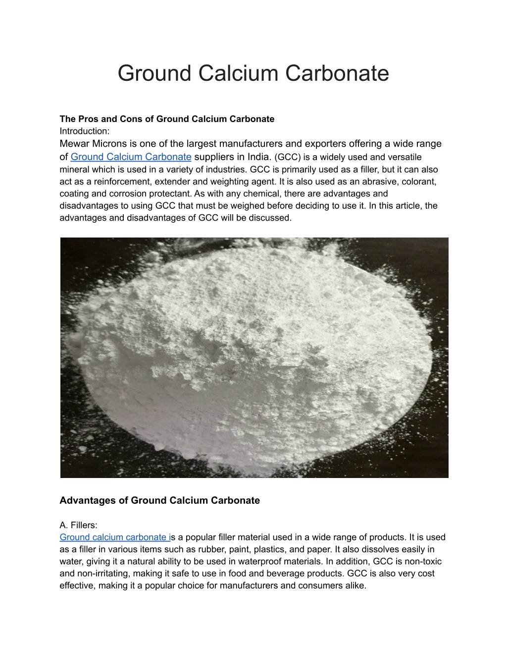 PPT - Ground Calcium Carbonate PowerPoint Presentation, free download ...