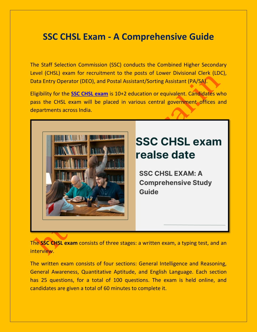 PPT - SSC CHSL Exam - A Comprehensive Guide PowerPoint Presentation ...