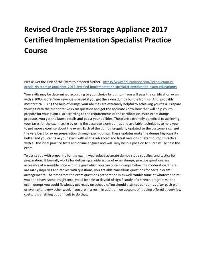 Ppt Oracle Zfs Storage Appliance 2017 Certified Implementation