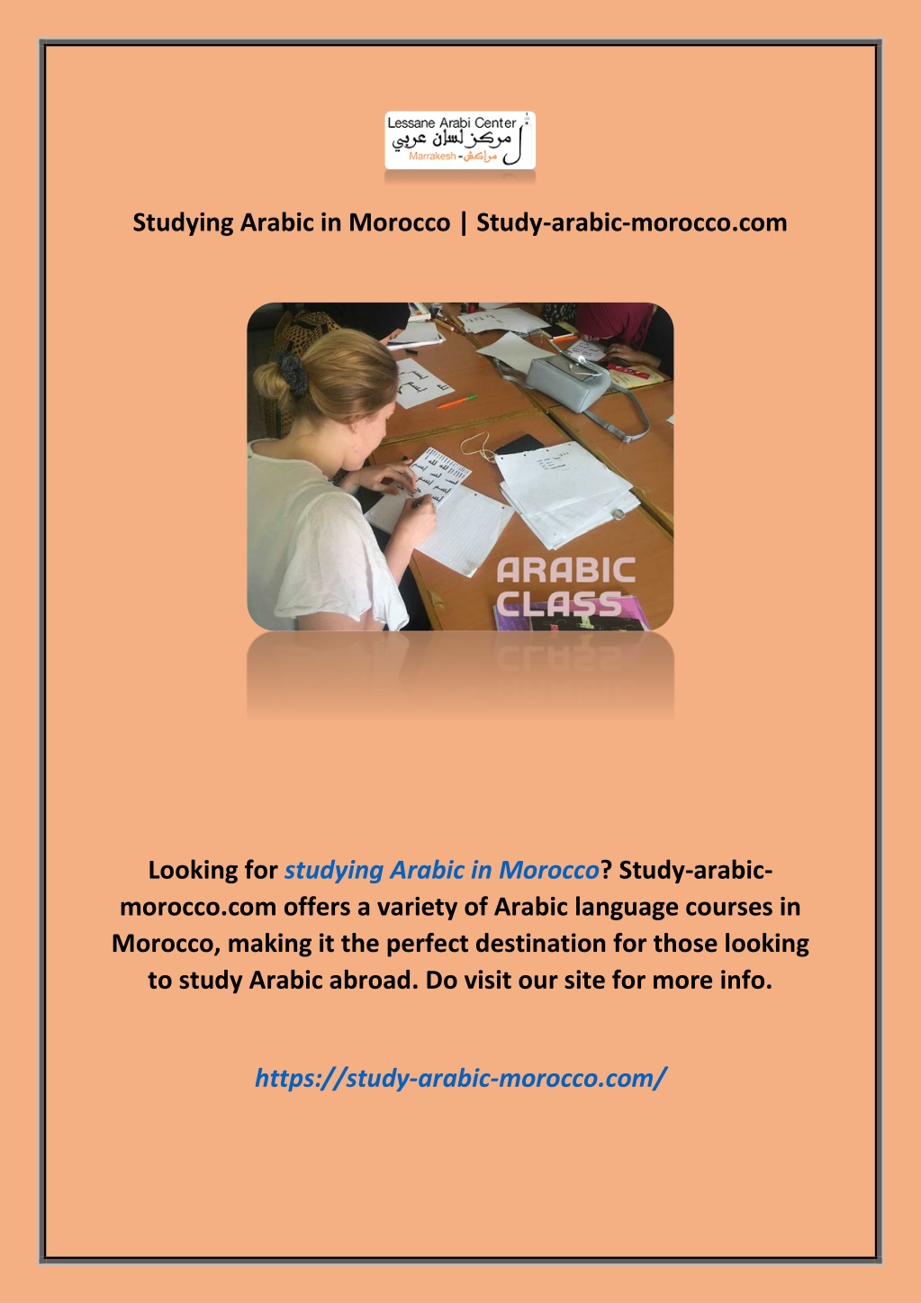 PPT - Studying Arabic in Morocco | Study-arabic-morocco.com PowerPoint ...