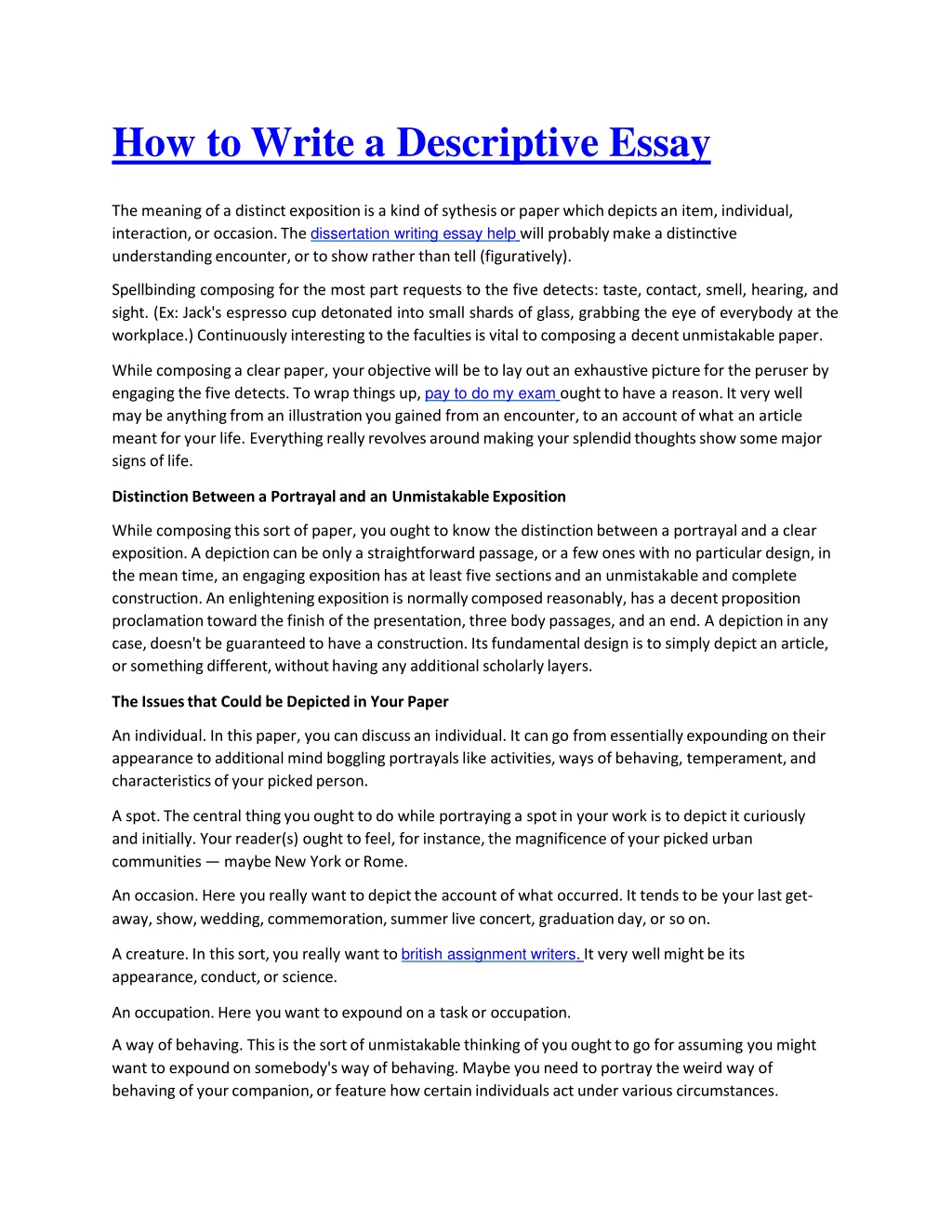 PPT - How to Write a Descriptive Essay PowerPoint Presentation, free ...