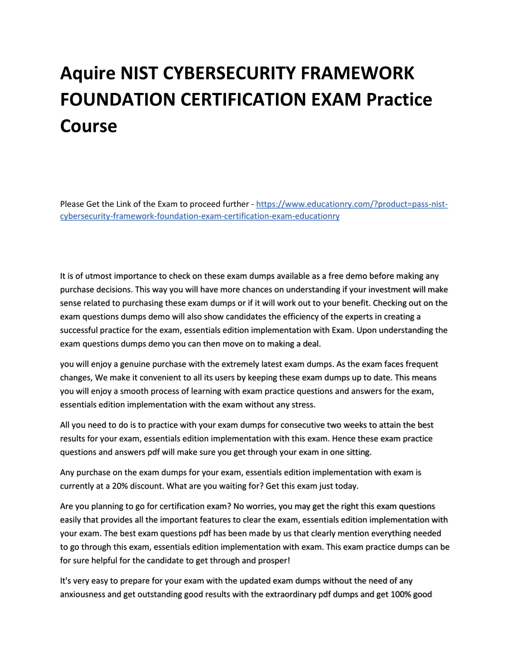 PPT - NIST CYBERSECURITY FRAMEWORK FOUNDATION CERTIFICATION EXAM ...