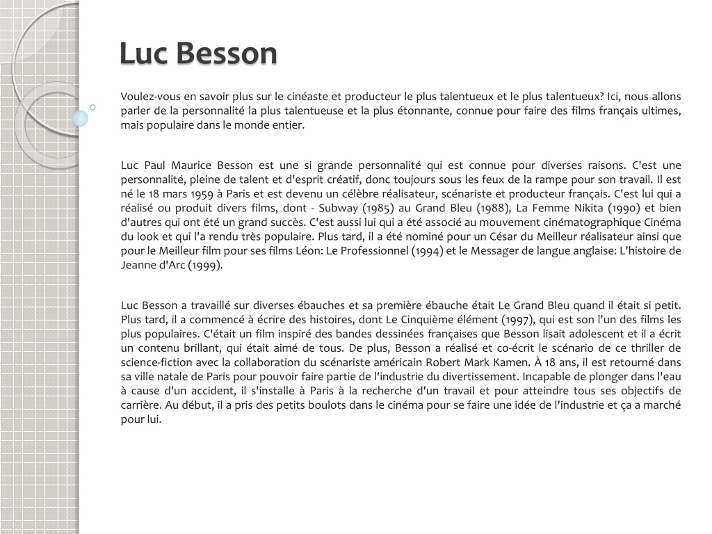 PPT - Luc Besson PowerPoint Presentation, free download - ID:11879770