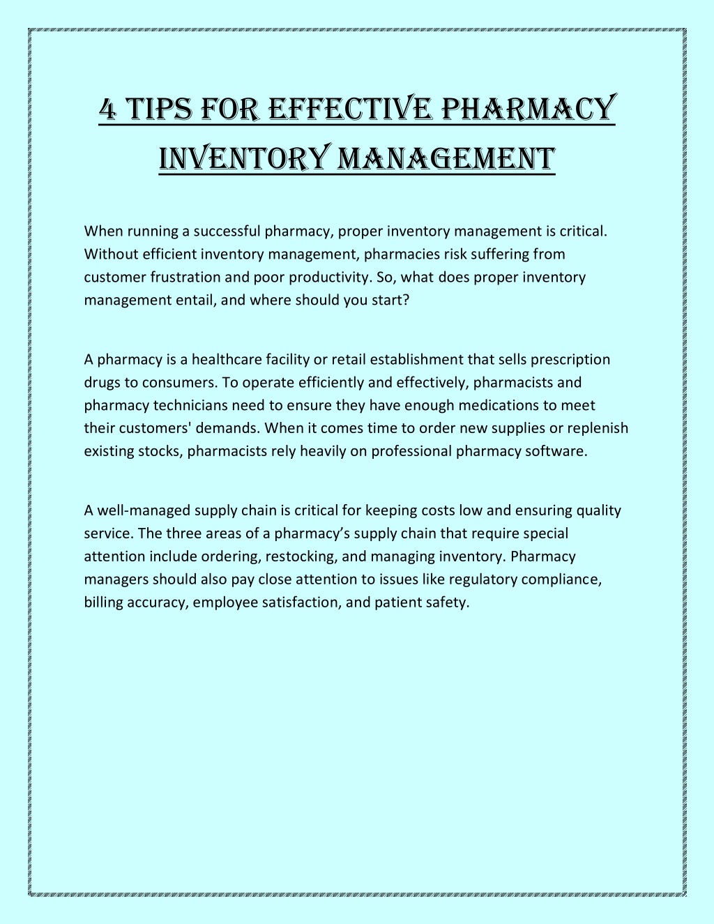 PPT - 4 Tips For Effective Pharmacy Inventory Management PowerPoint ...