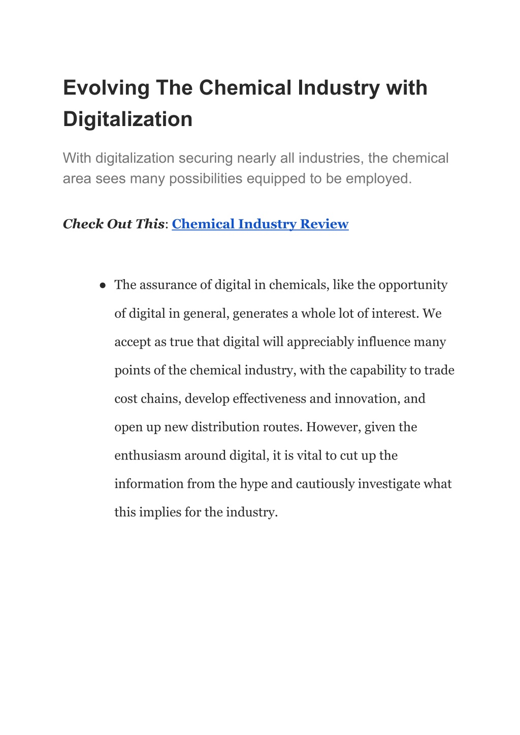 PPT - Evolving The Chemical Industry with Digitalization PowerPoint ...
