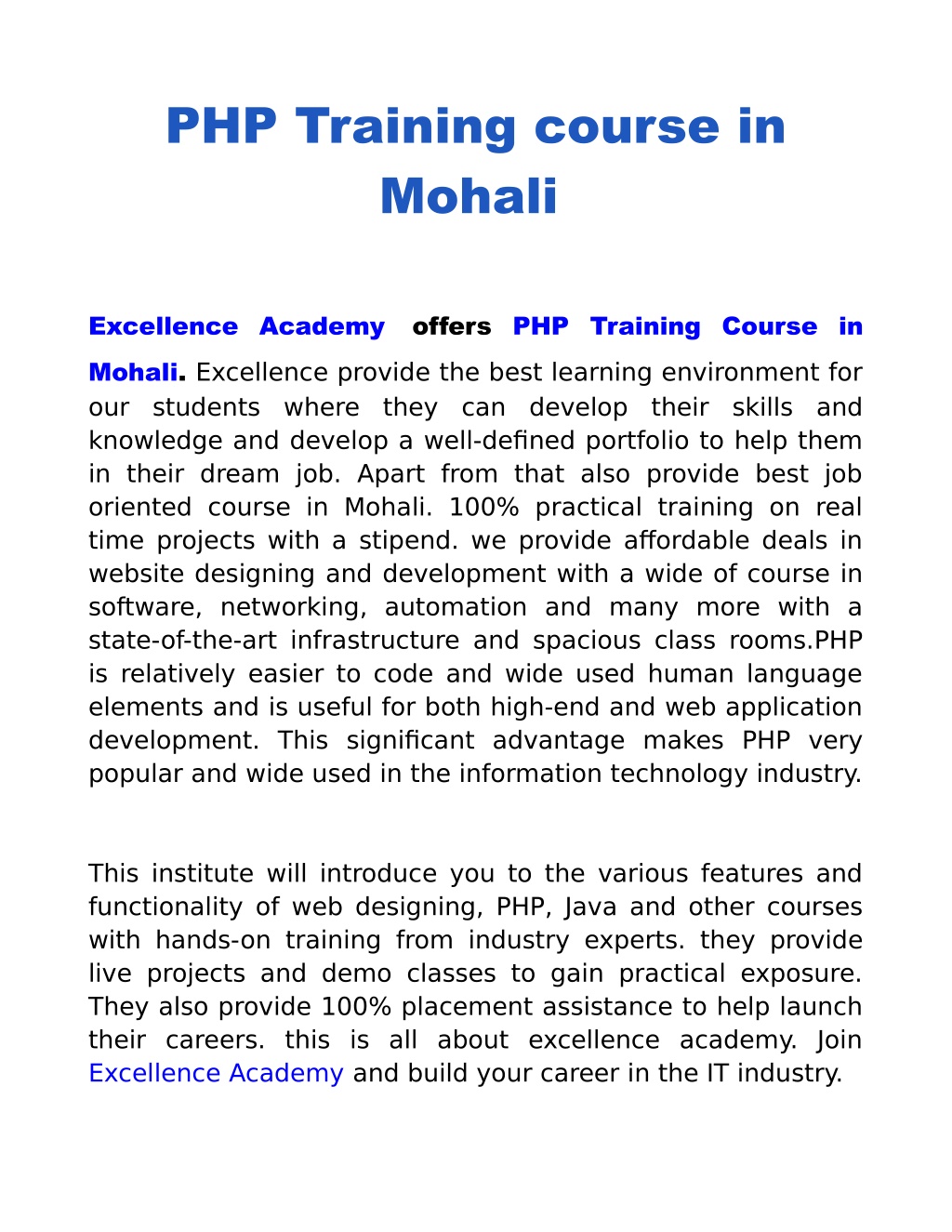 PPT - PHP Training Course in Mohali PowerPoint Presentation, free download - ID:11882074