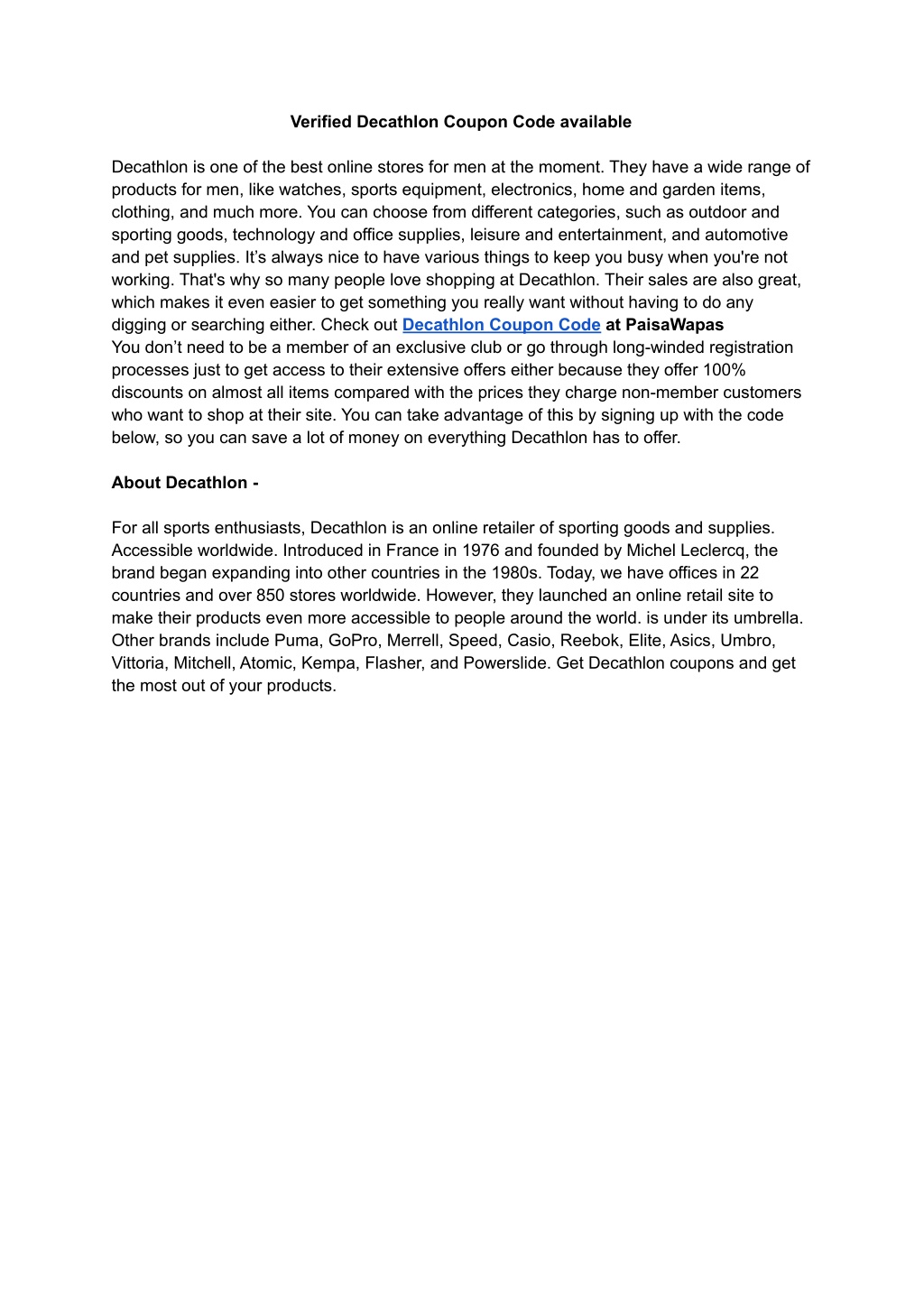 PPT - Verified Decathlon Coupon Code available PowerPoint Presentation ...