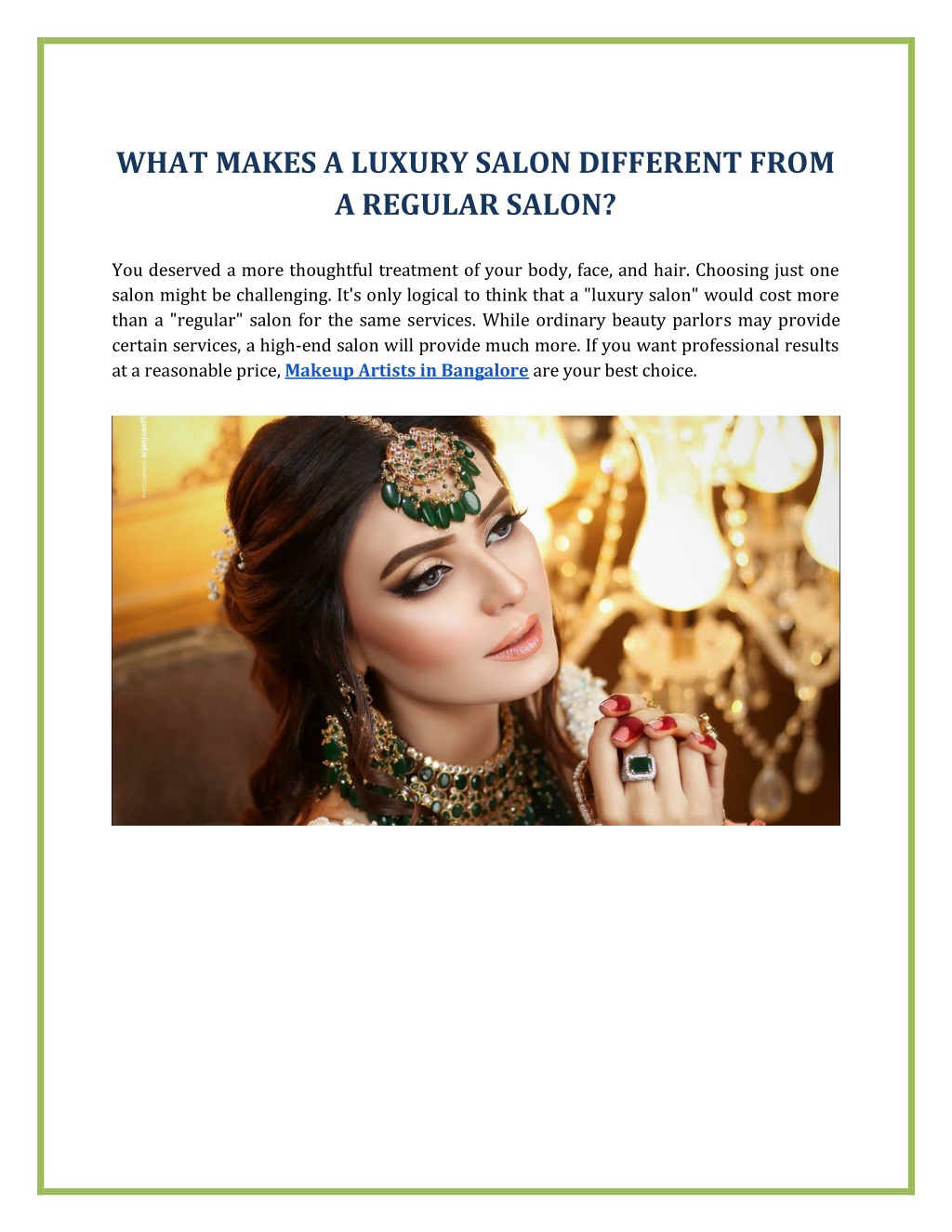 PPT - What makes a Luxury Salon different from a Regular Salon ...