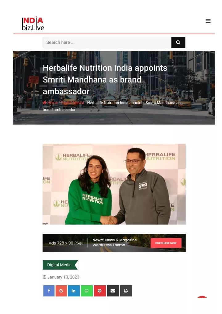 PPT - Herbalife Nutrition India appoints Smriti Mandhana as brand ...
