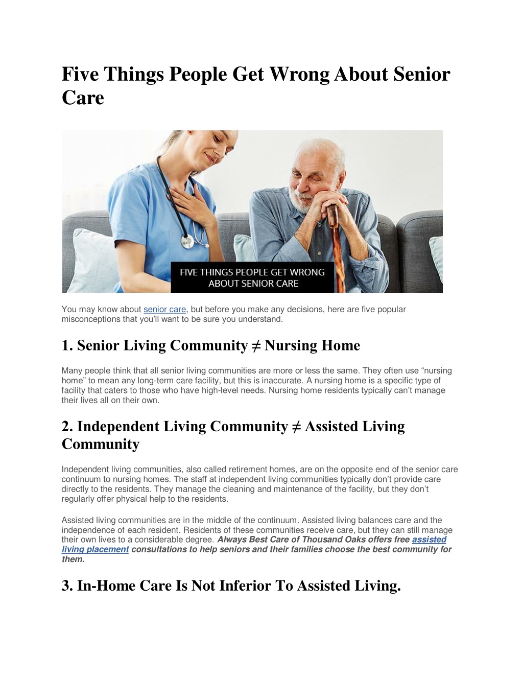 PPT - Five Things People Get Wrong About Senior Care PowerPoint Presentation - ID:11885611