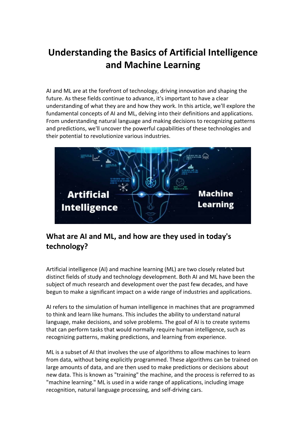 PPT - Understanding the Basics of Artificial Intelligence and Machine Learning PowerPoint ...
