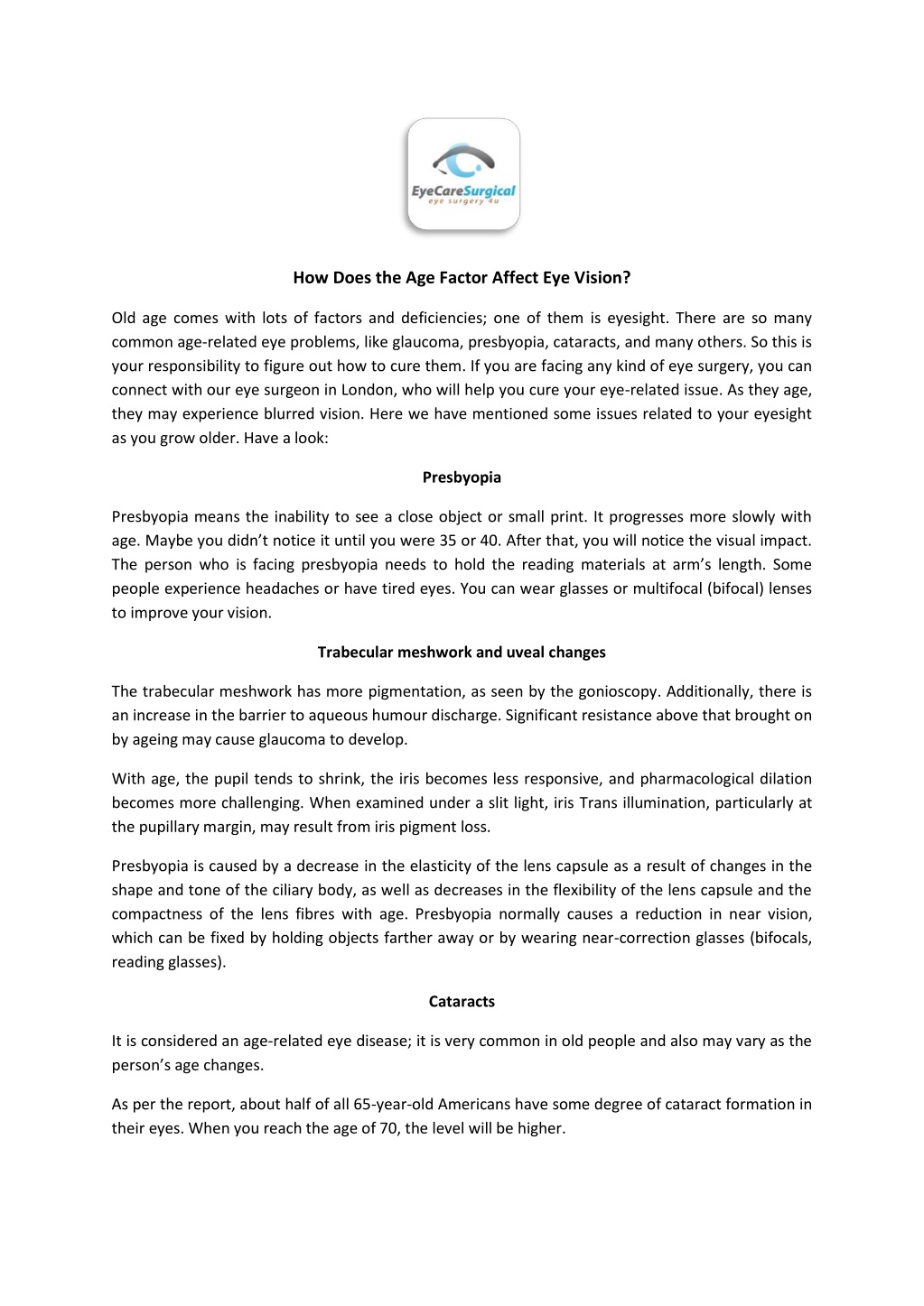 PPT - How Does the Age Factor Affect Eye Vision PowerPoint Presentation ...