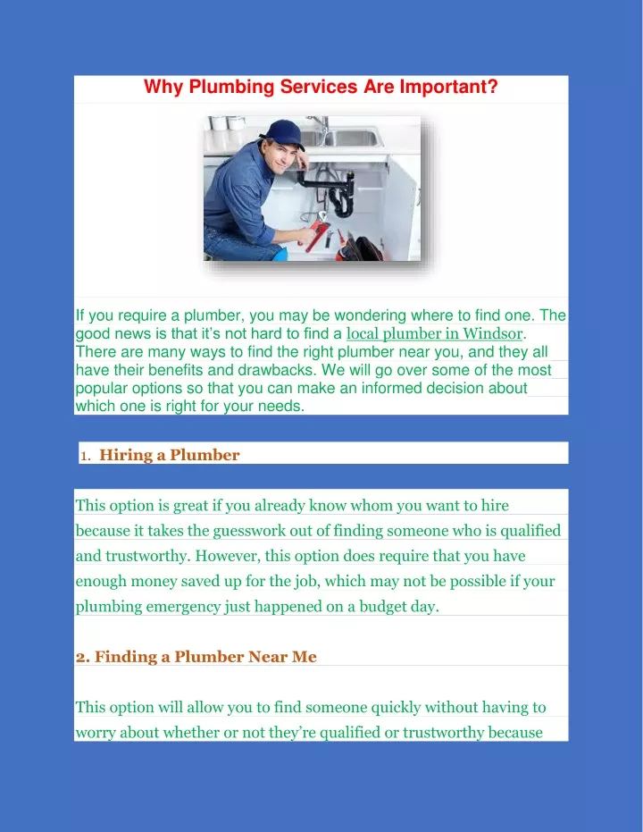 PPT - Why Plumbing Services Are Important PowerPoint Presentation, free ...