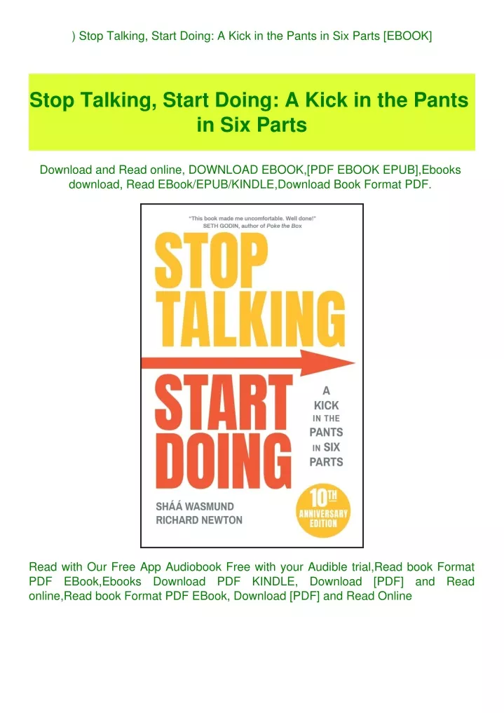 PPT - ^DOWNLOAD-PDF) Stop Talking Start Doing A Kick in the Pants in Six Parts [EBOOK ...