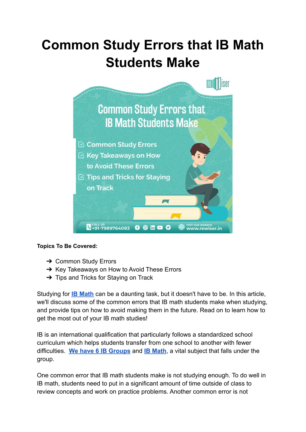 PPT - Common Study Errors that IB Math Students Make PowerPoint ...