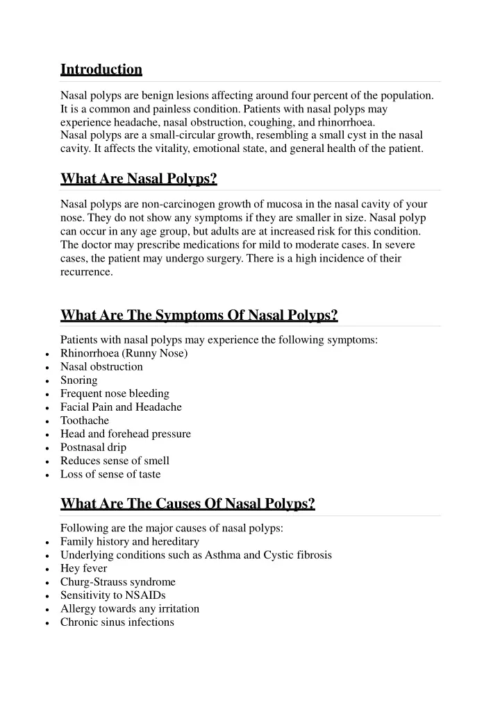 PPT - What Are Nasal Polyps Explained By Dr. Ameet Kishore PowerPoint ...