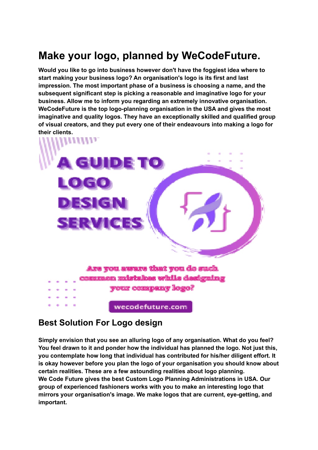 PPT - Make your logo, planned by WeCodeFuture. PowerPoint Presentation ...