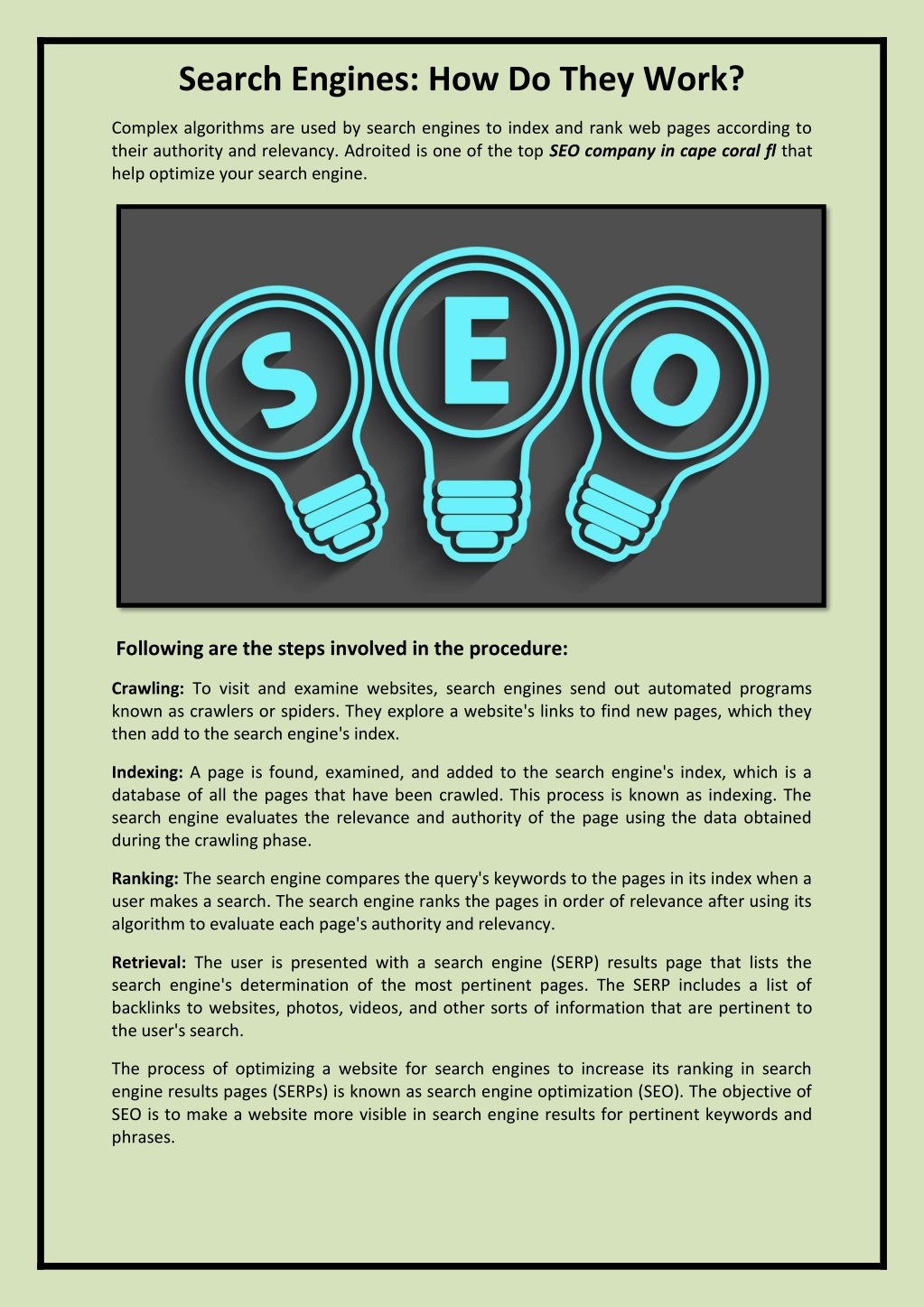 PPT - How does search engines work PowerPoint Presentation, free ...