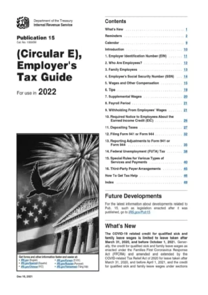 PPT - ((eBOOK) Publication 15 (2022), (Circular E), Employer's Tax ...
