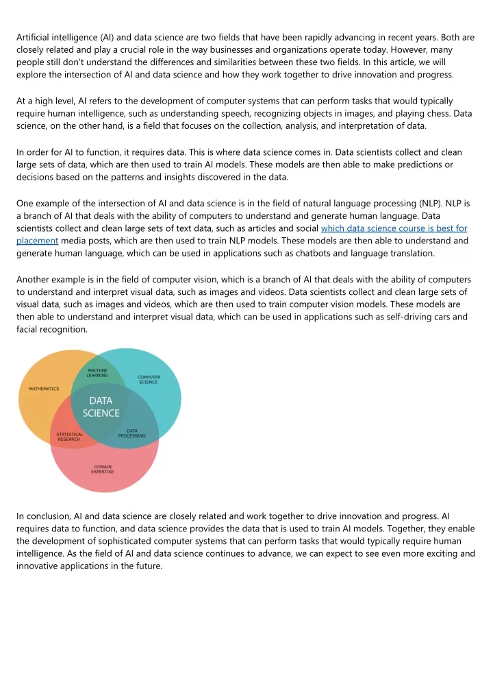 PPT - Understanding the Intersection of AI and Data Science PowerPoint ...