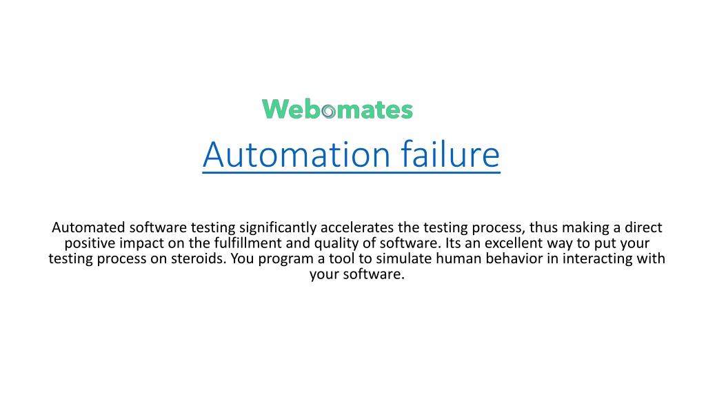 PPT - Automation failure PowerPoint Presentation, free download - ID ...