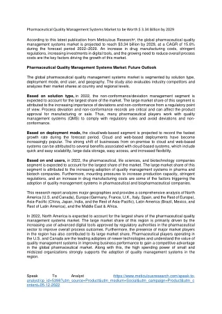PPT - Pharmaceutical Quality Management Systems Market to be Worth ...
