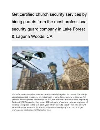 PPT - Get certified church security services by hiring guards from the ...