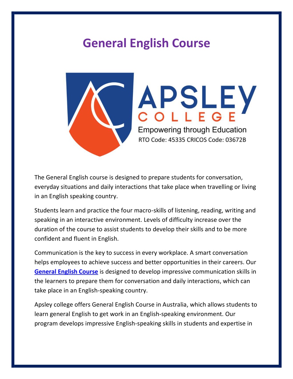 PPT - General English Course PowerPoint Presentation, free download ...