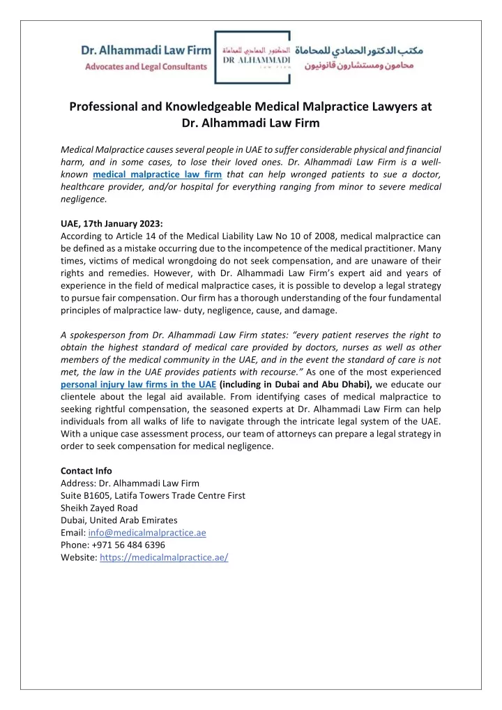 PPT - Professional and Knowledgeable Medical Malpractice Lawyers at Dr ...