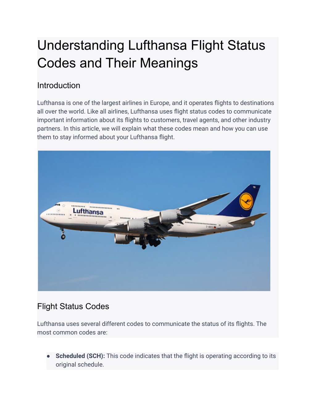PPT - Understanding Lufthansa Flight Status Codes and Their Meanings ...