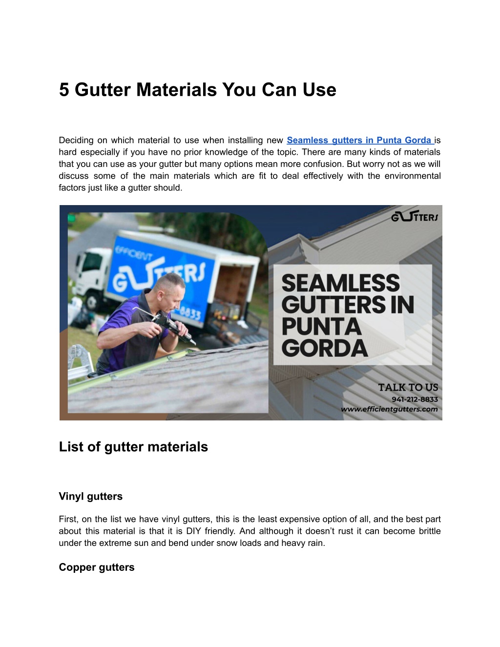 PPT - 5 Gutter Materials You Can Use PowerPoint Presentation, free ...