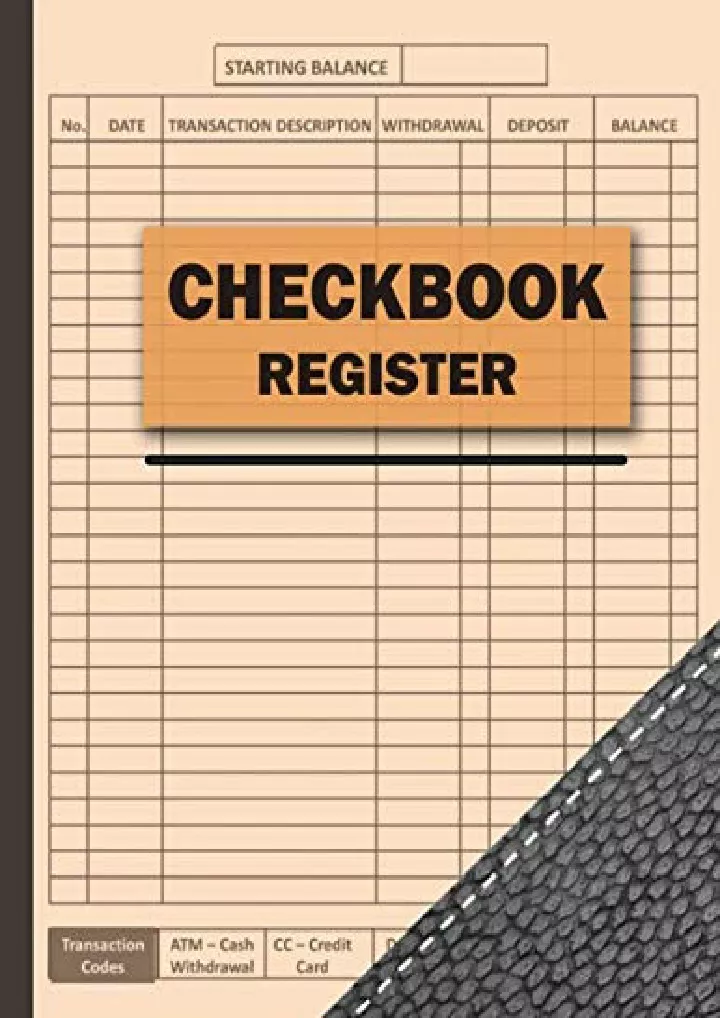 PPT - [PDF BOOK] ~READ~ Checkbook Register: checkbook transaction ...