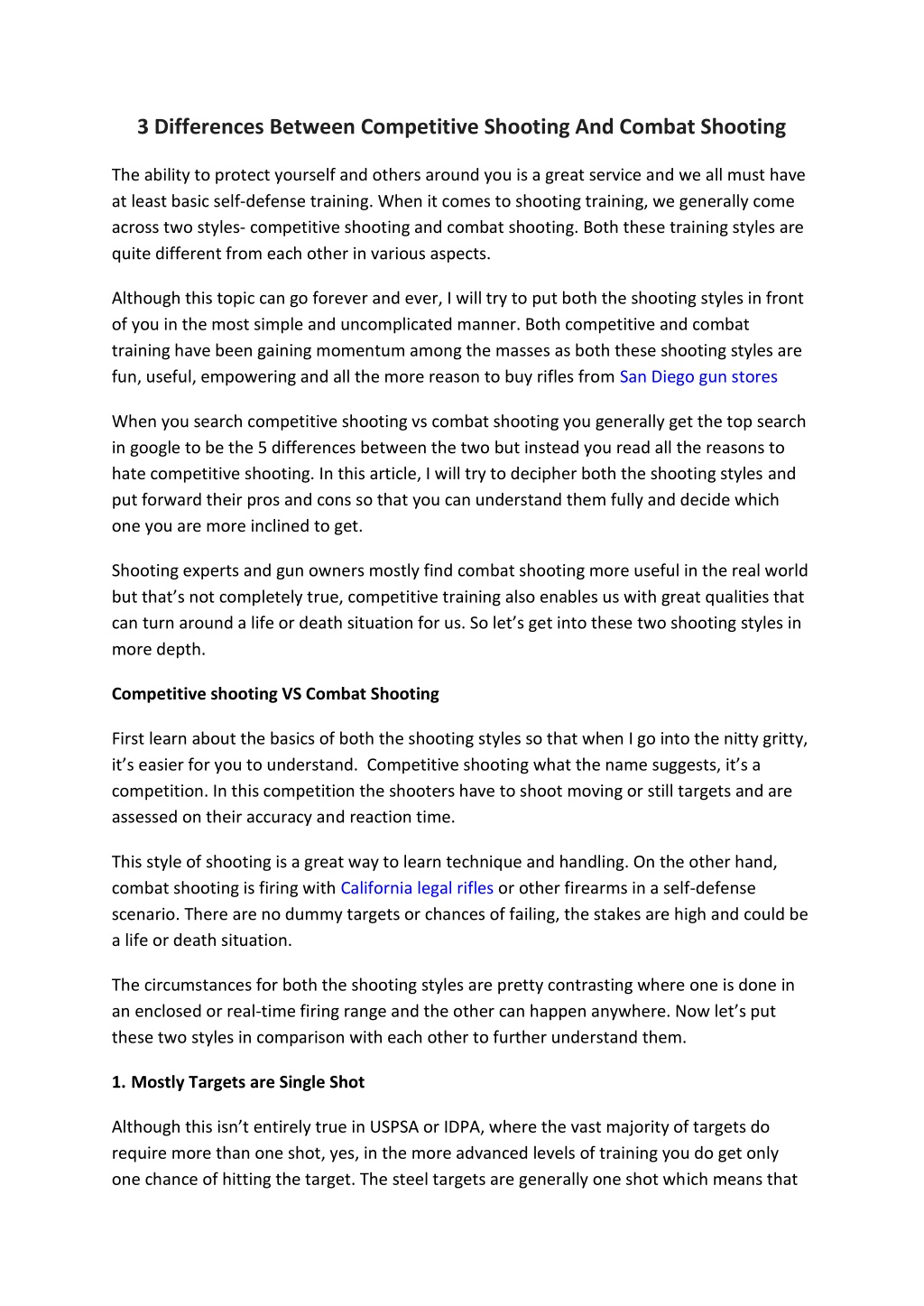 PPT - 3 Differences Between Competitive Shooting And Combat Shooting ...