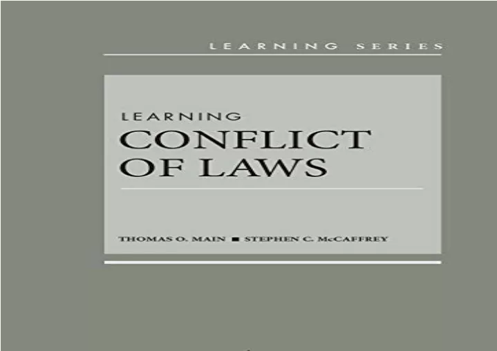 PPT - full download [pdf] Learning Conflict of Laws (Learning Series ...